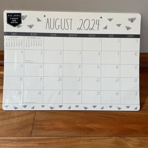Rae Dunn | Office | Rae Dunn Desk Blotter Planner Calendar 7 Month Bee ...